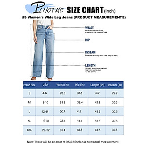 PLNOTME Women's High Waisted Wide Leg Jeans Baggy Boyfriend Straight Casual Denim Pants Light Blue