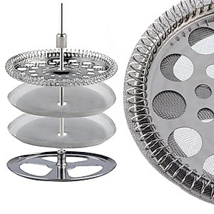 BENI SOIS-TU 34 oz French Press Coffee Maker - Borosilicate Glass, Coffee Brewer, Stainless Steel Plunger, Tea Press for loose Tea, Heat Resistant, Silver