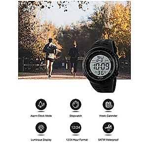 LYMFHCH Men's Digital Watch, Sports Waterproof Military Watches for Men LED Casual Stopwatch Alarm Tactical Army Watch