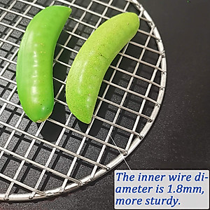 Turbokey Wire Steaming Cooling and Baking Barbecue Rack Dia 8.9" Stainless Steel Cross Wire for Air Fryer Instant Pot Pressure Cooker Canning Dutch Oven (225mm/8.9")