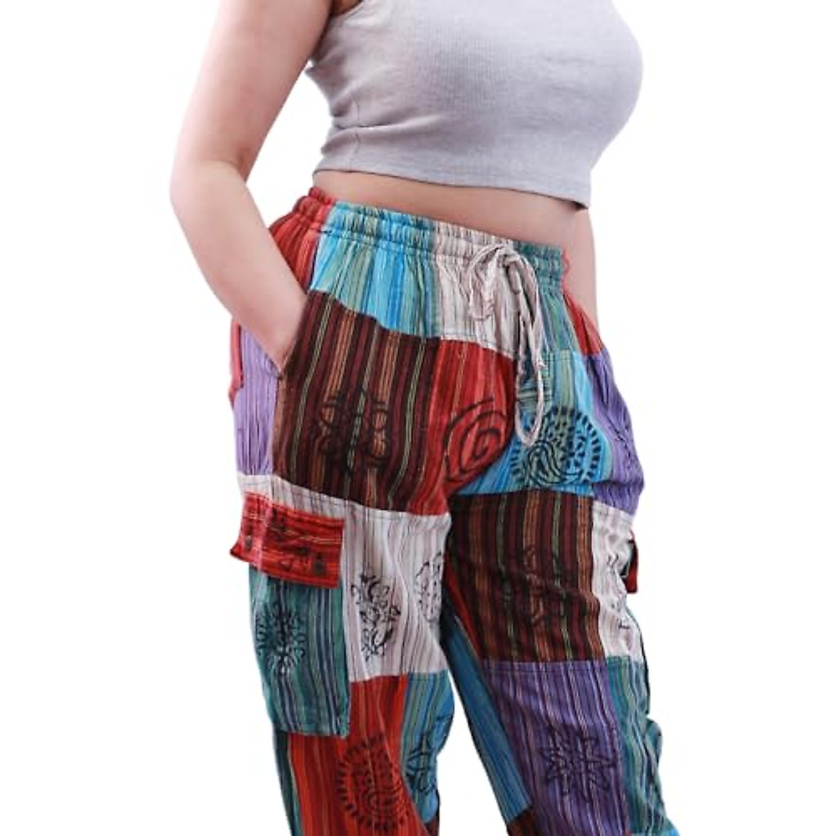 Handmade Om Pants Patchwork Pants Unisex Multisize Himalayan Bohemian Trousers (as1, Alpha, m, Regular, Regular) Multicolor