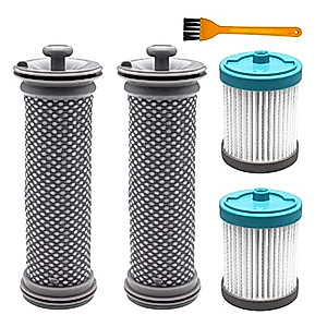 4 pcs Replenishment Filter kit Compatible with Tineco A10/A11/EA10 Master, A10/A11 Hero, A10 Dash, Pure ONE X1/R1/T1/S1/Mini/Lite/S11/S12 Cordless Vacuum Cleaners, 2 Pre Filters & 2 HEPA Filters