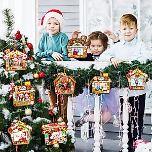 Funrous Christmas Picture Frame Box Ornaments Hanging Decorations DIY Craft Set for Tree Xmas Party (24 Pcs)