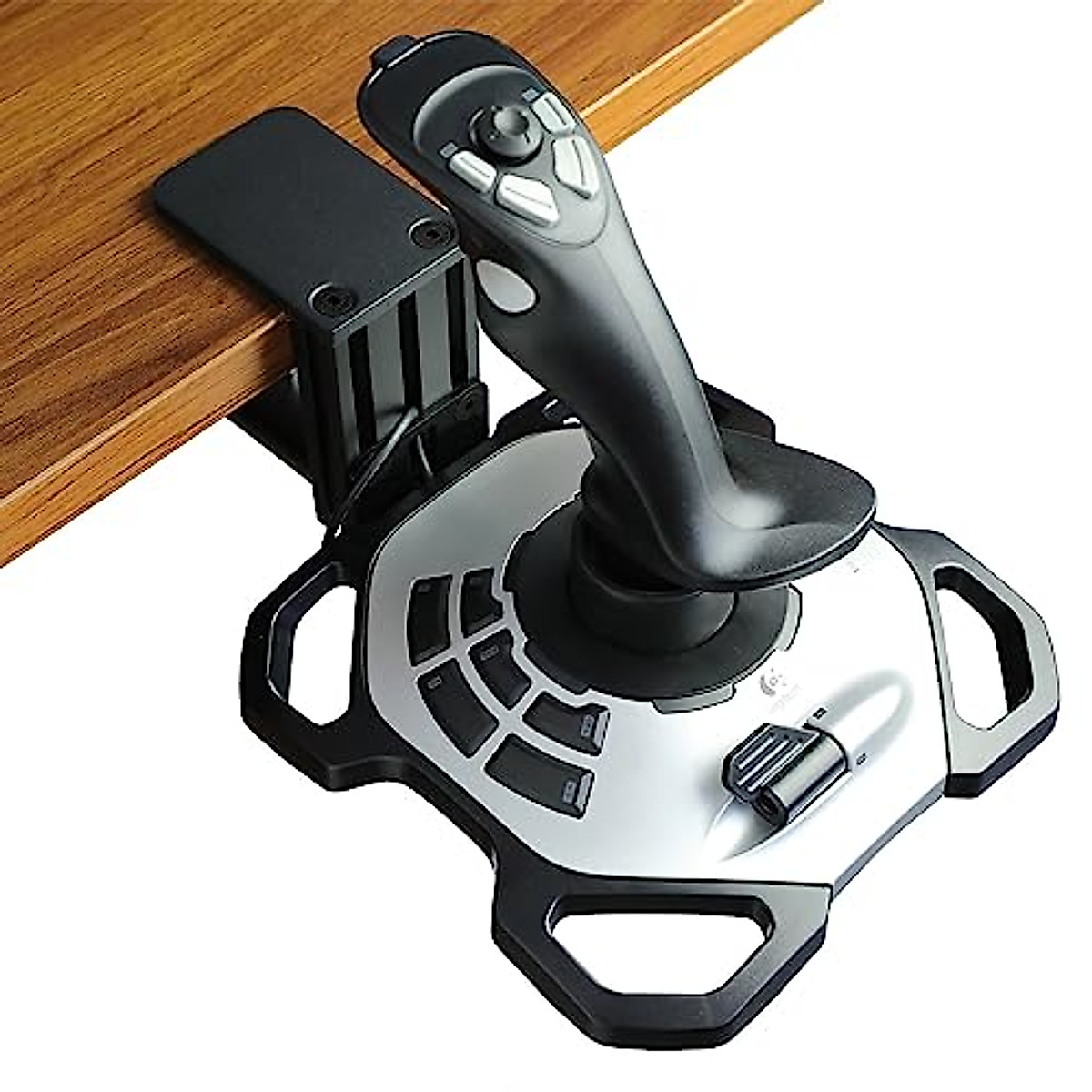 WELLMETE Desk Mount for Flight Sim Joystick-Compatible with Logitech G Extreme 3D PRO Joystick for Windows, Adjustable Enduring Steel Mount Holder for Hotas Flight Joystick Mount(NO Joystick)