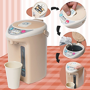 Kitchen Appliances Toy for Kids Kitchen Pretend Play Toy Play Kitchen Set with Coffee Maker Blender Espresso Machine Water Dispenser Toaster Mixer Realistic Sounds for Boys Girls 3+