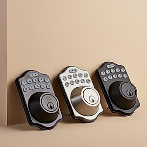 Amazon Basics Traditional Electronic Keypad Deadbolt Door Lock, Keyed Entry Option, Traditional, Satin Nickel