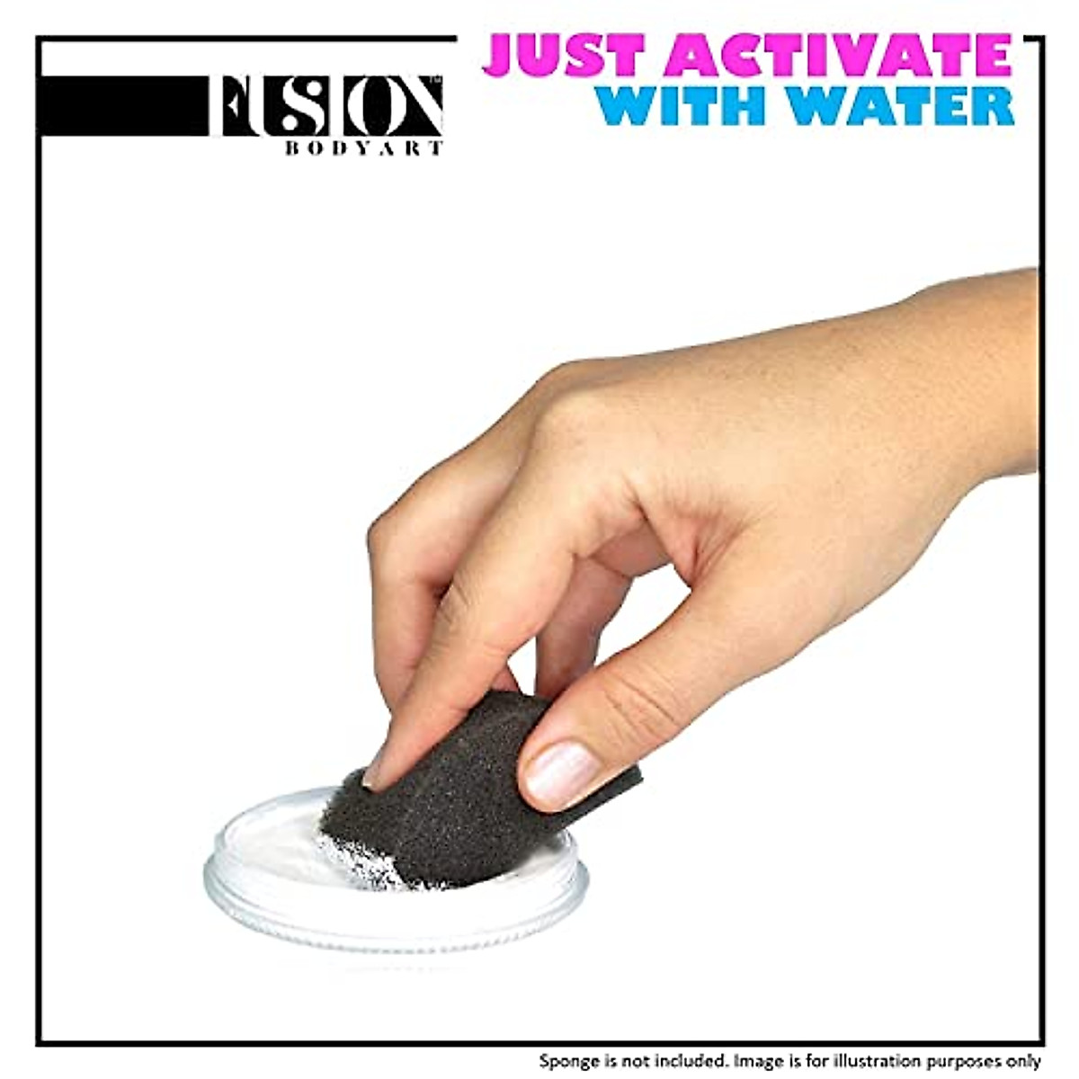 Fusion Body Art Pro Face Paint | Prime Paraffin White (30gm), Professional Quality Water Activated Face and Body Paint Supplies Single Makeup Cake Hypoallergenic, Non-Toxic, Safe, Vegan