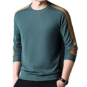 XXXDXDP Men's Clothing Full Sleeve T Shirt Patchwork O-Neck T-Shirt Casual Menswear Patchwork (Color : E, Size : 4xlcode)