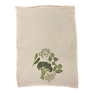 Unbleached Cotton Ecofriendly Flour Sack Kitchen Towels Set of 3 Premium Quality, Highly Absorbent, Vegetable Print
