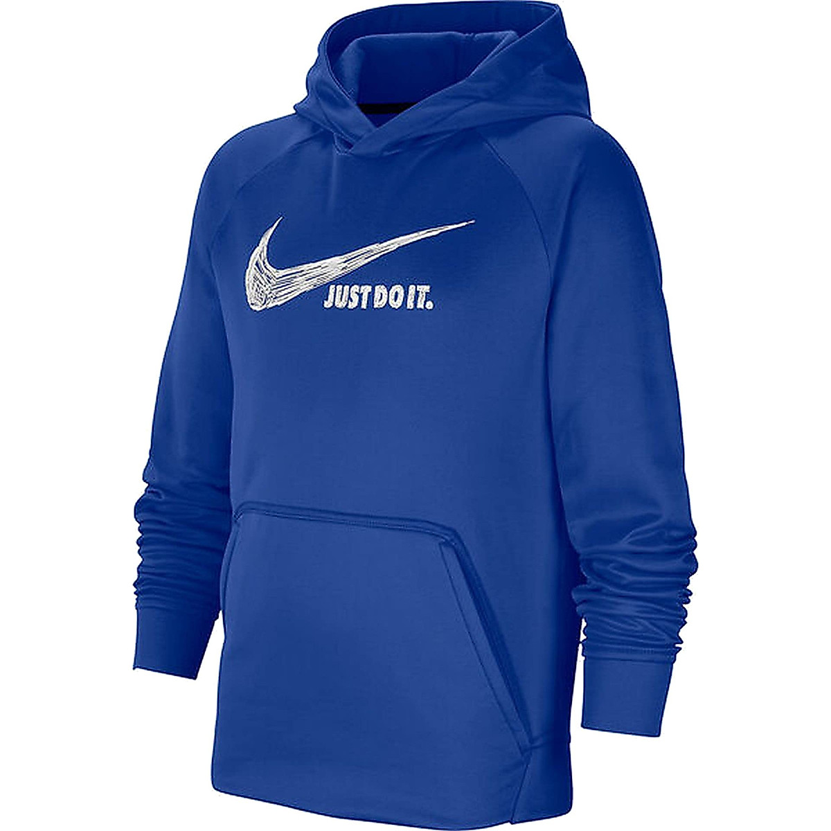 Nike Kids Boy's Therma GFX Pullover Hoodie (Little Kids/Big Kids) Game Royal/White SM (8 Big Kids)