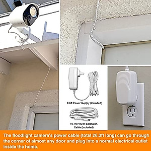 TOUCAN Outdoor Floodlight Security Camera, Plug-in Power, Bright LED Light, Night Vision, Radar Motion Detection, 2-Way Audio, Works with Alexa & Google Home, 1080P HD Video, No Subscription Required