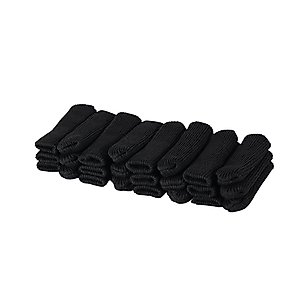 Cuccu 24pcs Black Color Knitting Wool Furniture Socks/Reliable Chair Leg Floor Protector,Wood Floor Protectors with Cute Design, Elastic Chair Furniture Socks Sets, Vertical Knitted and Reduce Noise