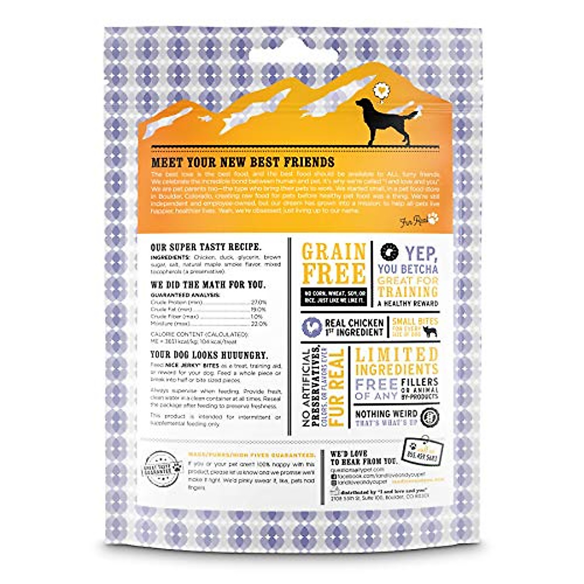 I and love and you Nice Jerky Bites - Grain Free Dog Treats, Chicken + Duck, 4-Ounce, Pack of 1