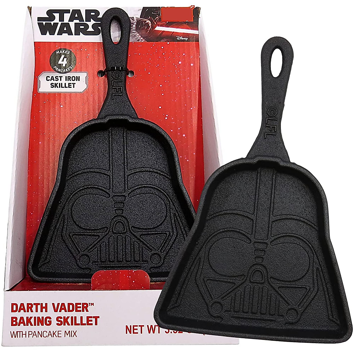 Ross Acquisition Inc. Star Wars DIY Pancake Making Kit,Mandalorian The Child and Darth Vader Shaped Cast Iron Skillets with Mix for Pancakes,Baking Gift Sets,Set of 2