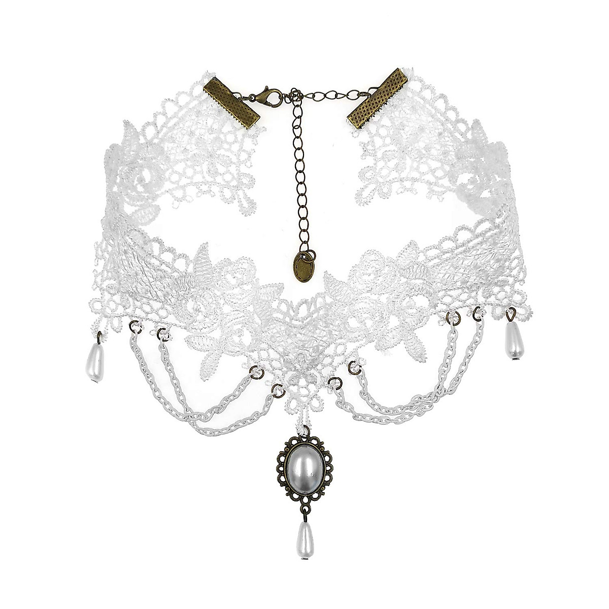 ETERNITY J. Vintage Lace Gothic Style Tassel Pendant Choker Victorian Palace Princess Lolita Necklace Bracelet