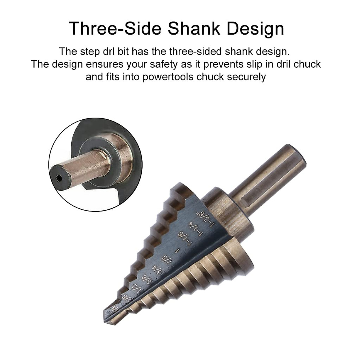 5 Pcs Step Drill Bits Set, Multiple Hole 50 High Steel Sizes Step Drill Bit Tool Set W/Aluminum Case