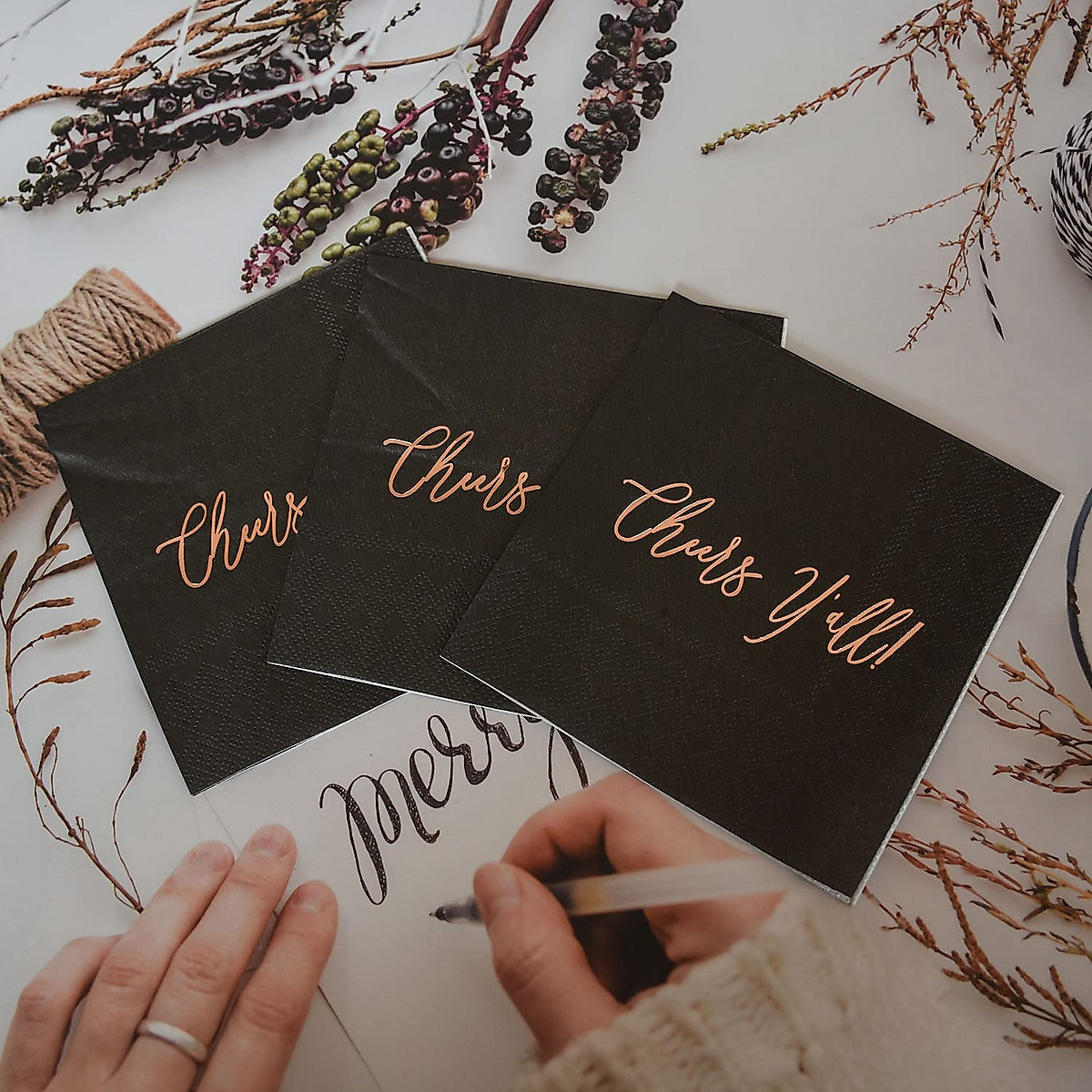 Cheers Y'all Napkins Wedding Cocktail Napkins Engagement Paper Disposable Party Napkins Bridal Shower, Bachelorette towel Decorations Supplies Set of 50 3 Ply