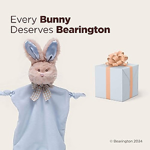 Bearington Baby Wee Waggles, 8 x 7 Inch Small Bunny Tail Stuffed Animal Baby Boy Lovey, Baby Security Blanket