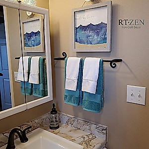 RTZEN Wrought Iron Bathroom Accessories Set, Decorative Hand Towel Bar, Body Towel Bar Hanger and Toilet Paper Holder