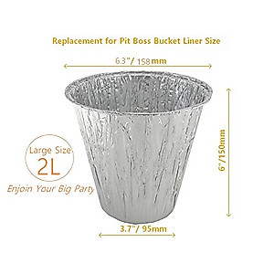 Firsgrill Grease Bucket & 12 pcs 6" High Liners Foil Tray Professional Replacement Wood Pellet Grills Pit Boss 67292, Oklahoma Joe's 9518545P06 Rec Treager Tec & Smoker.