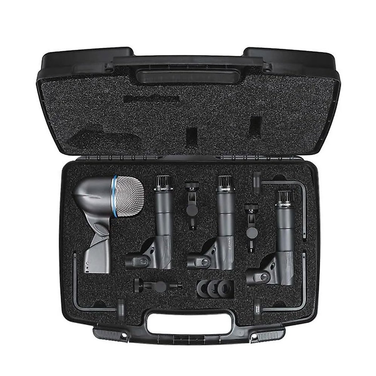 Shure Drum Microphone Kit for Performing and Recording Drummers, Conveniently Packaged Selection of Mics and Mounts with Options for Kick Drum, Snare Drum, Rack Toms, Floor Toms and Congas (DMK57-52)
