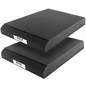 Pyle Sonos Speaker Stand Pair of Sound - Play 1 and 3 Holder & Sound Dampening Speaker Riser Foam - Audio Acoustic Noise Isolation Platform Pads Recoil Stabilizer PSI03 (9 x 12 x 2 Inch, Pair)