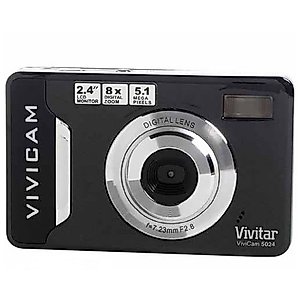 Vivitar Vivicam 5024 5.1MP Digital Camera, 8x Digital Zoom, 2.4" Screen, SD Card, Black