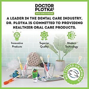 MOUTHWATCHERS Dr Plotkas Soft Flossing Toothbrush, 2 Manual Toothbrushes for Adults + 2 Kids Toothbrushes + 2 Folding Travel Toothbrushes, Good for Sensitive Teeth and Gums, 6 Pack - Colors Vary