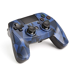 Snakebyte Wireless Gamepad Controller for PlayStation PS4 – Lag-Free – 3.5 Audio Jack – Motion Sensors – Dual Vibration – 6 Axis – Ergonomic Design – Programmable Functions - Blue Camo