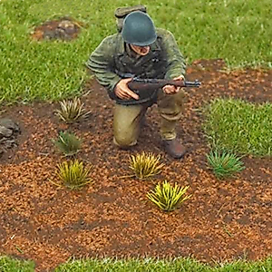 Woohome 208 PCS Static Grass Tuft Model Grass Tufts Terrain Model Kit Resin Static Scenery Model, Artificial Grass for Train Landscape Railway Artificial Grass Modeling