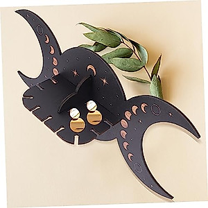 Garneck 5pcs Eid Mubarak Large Shelf Floating Shelf Jewelry Organizer Storage Moon Shelf Wall Wood Display Stand Shelve Bohemian Decor Decorative Crystal Rack Decorations Fine Wooden