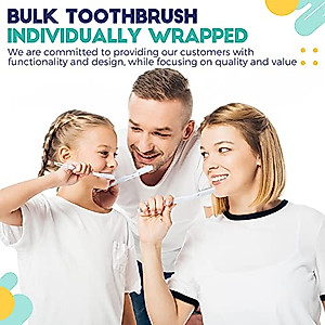 200 Pack Individually Wrapped Disposable Toothbrush Bulk Single Use Toothbrush Travel Toothbrushes Disposable Soft Bristle Adult Toothbrush Manual Tooth Brush for Women Men Hotels Guest Rooms, White
