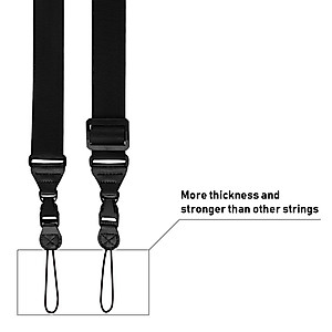 GROLEOA [2 Pack] Replacement Shoulder Strap Universal Adjustable Shoulder Strap for Laptop iPad Tablet Phone Case Messenger Camera Luggage Duffel Bag, Nylon Neck Strap 32"-61", Black