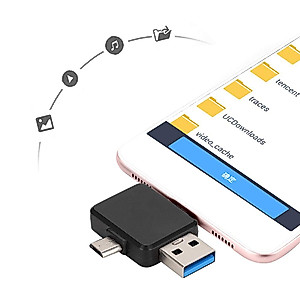 💕Romantic Valentine's Day💕 USB Adapter Type-c, Leftwei Compact Size Two in One Powerful Data Transmission USB Adapter, Data Transmission Adapter, Smart Phone for Type-C Device(Black)