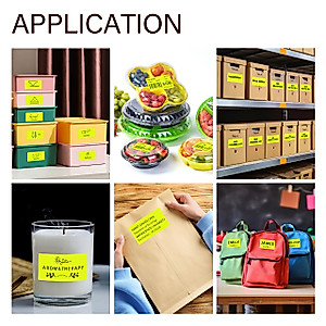 PARLAIM 2.25 X 1.25 Inch Thermal Sticker Labels, 1000PCS Commercial Grade Square Fluorescent Yellow Direct Thermal Printing Paper Compatible with MUNBYN & Rollo & Zebra Desktop Printers