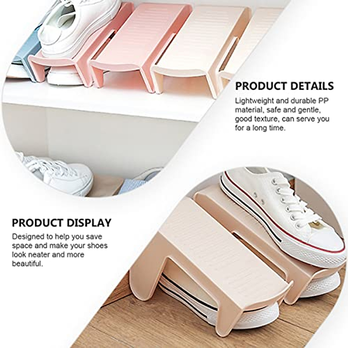 Veemoon 8pcs Rack% Bathroom Saving Organizer Multi- Holder Layer for Plastic Stands Blue Stacker Deck Shoes Stack Wall, Space Clo Slots Double Professional Stacker: Simple