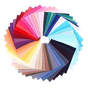 BESPORTBLE Quilting Fabric 100pcs Craft Felt Fabric Sheets Floral Printed Cotton Fabric Squares for DIY for Sewing Quilting Scrapbooking (50pcs Color 50pcs Flower Printed) Nativity Craft