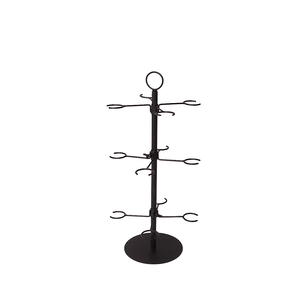 Cocktail Tree Stand, Metal Drink Tower, 3 Tier - 12 Holders For Champagne, Martini, Margarita Cups (Black)