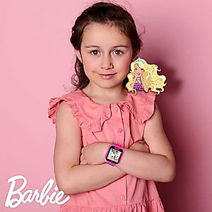 Barbie Kids Smart Watch - Interactive Touchscreen with Games, Selfie Camera, Step Tracker, Alarm, and Stylish Printed Silicone Strap - Fits Wrists 5.5" to 8.5"