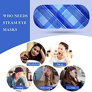 ALAREWO 22 Packs Steam Eye Mask Self Heating Moist Eye Compress Disposable SPA Warm Eye Mask for Dry Eyes, Eye Fatigue, Stress Relief, Soothing Headache Travel Trouble Sleeping (Unscented)