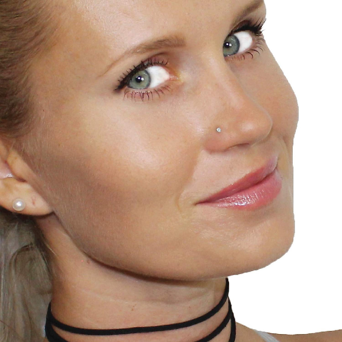 BodyJ4You 15PC Nose Piercing Kit Aftercare Bump Removal Solution | Nostril Screw Curved Bone Stud Push in Pin CZ Crystal | 18G Stainless Steel Needles Tools Gloves Clamps