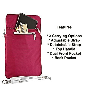 Universal Padded Crossbody Messenger Laptop Tablet Sleeve Bag for 12 inch ASUS ZenBook 13; Acer Chromebook Spin 713; HP Elite Dragonfly