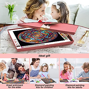 Stalente Diamond Painting Kits for Adults, 5D DIY Diamond Art Kits for Beginners Round Full Drill Diamond Painting for Home Wall Decoration Gift 12×12inch, Mandala