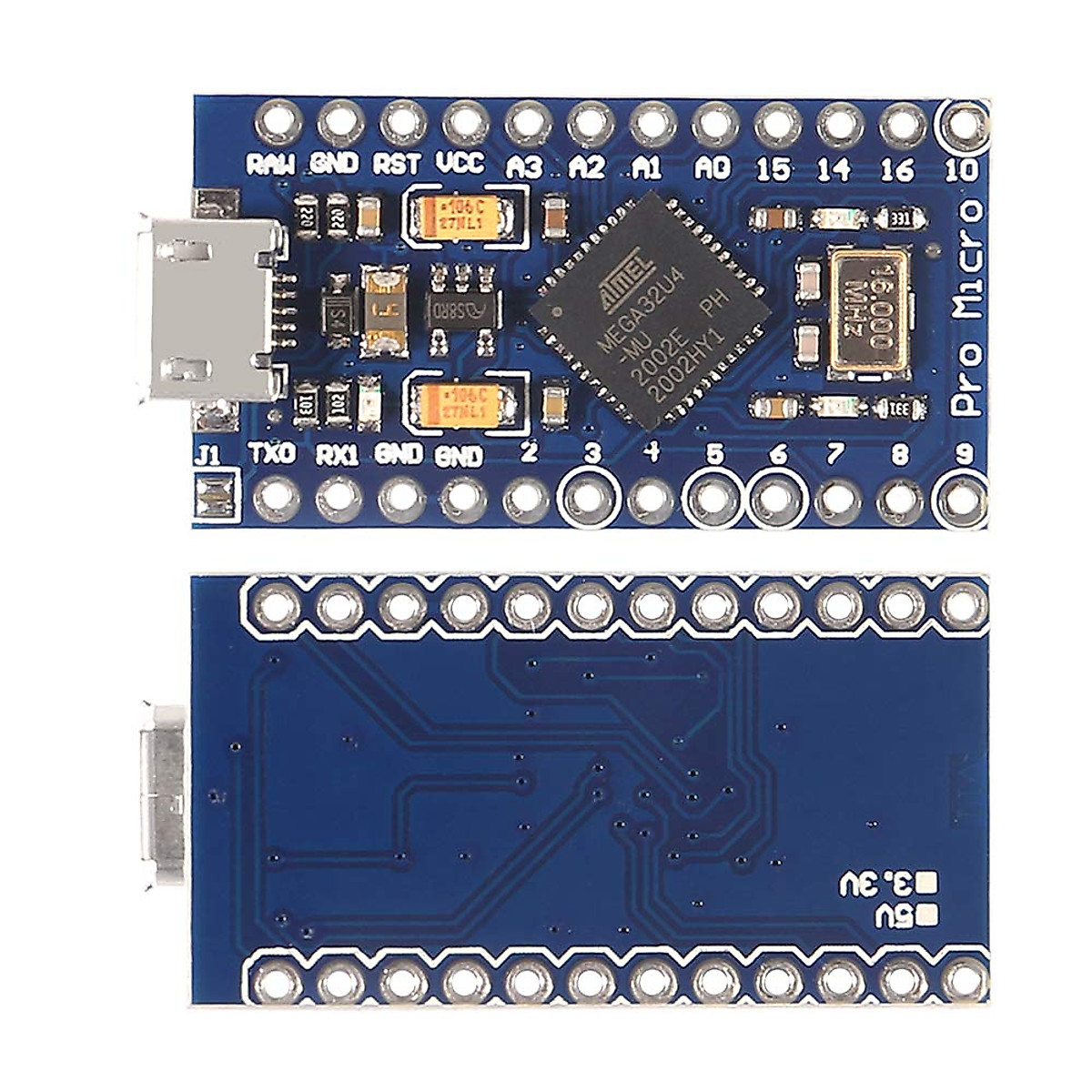 ACEIRMC Pro Micro for Atmega32U4 5V 16MHz Bootloadered IDE Micro USB Pro Micro Development Board Microcontroller Compatible for Pro Micro Serial Connection with arduino Pin Header (3pcs)