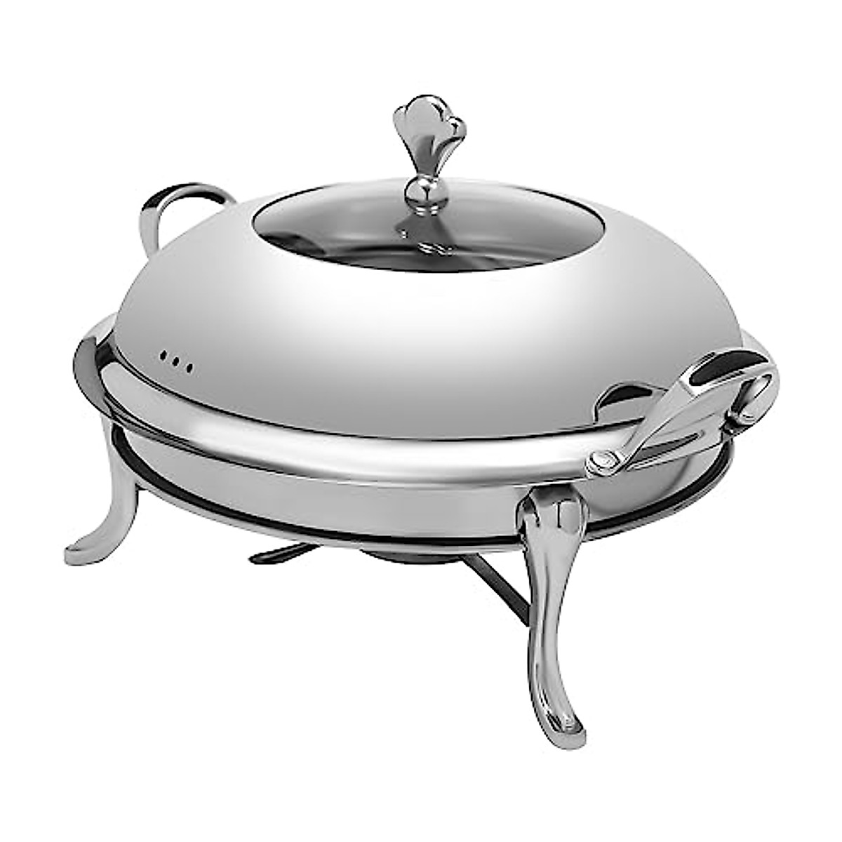 2.64Qt Chafing Dish Buffet, Stainless Steel Round Chafers, Food Warmer, Chafer Buffet Catering Warmer, Durable Buffet Warmer Tray for Hotels, Family Gatherings, Banquets, Outdoor, Etc (Silver)