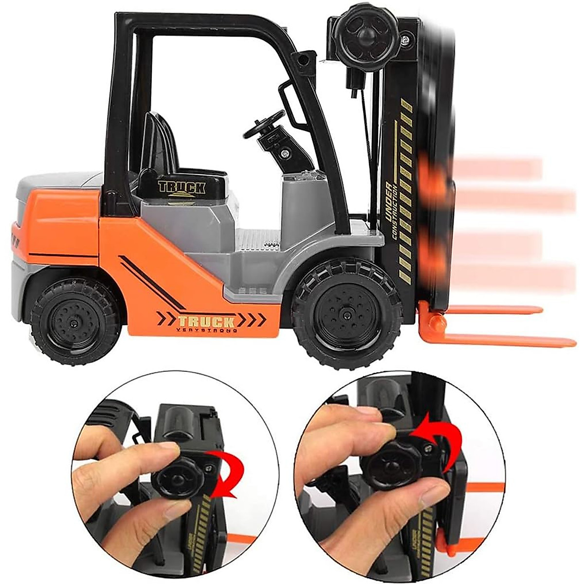 Liberty Imports Toy Forklift Truck with Pallet & Cargo - 1:22 Scale Friction Powered Wheels & Manual Lifting Control - Warehouse Lifting Vehicle for Kids Play
