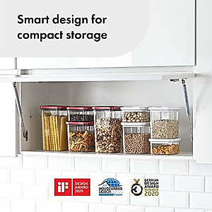 Neoflam Smart Seal 6pc Patent Airtight Kitchen Pantry Canister/Organizer Clear Plastic Container & Simple Twist Lids, 100% Leak Proof, Dishwasher Safe, BPA Free, Dry Food Storage Set, White