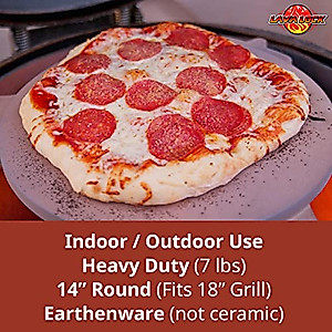 Pizza Baking Stone EXTRA THICK 9/16" x 14 in round Large Big Green Egg BGE genuine earthenware by LavaLock (not BGE brand)