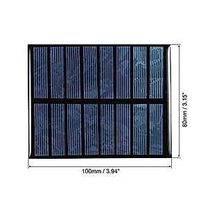 MECCANIXITY Mini Solar Panel Cell 4V 200mA 0.8W 100mm x 80mm for DIY Electric Power Project Pack of 2