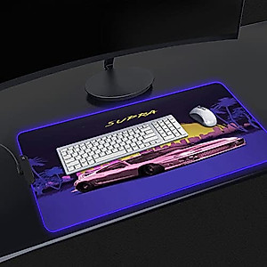 Anime Vaporwave Supra JDM Car Mouse Pad Gaming Mouse Pad RGB Laptop USB Illuminated LED Home Office Accessories Desk Pad
